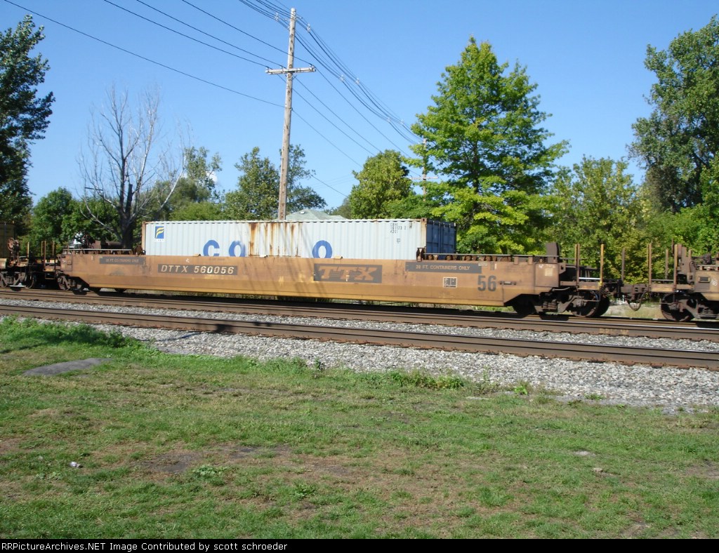 DTTX 560056 Double Stackcar w/CBHU Container #161523 EB